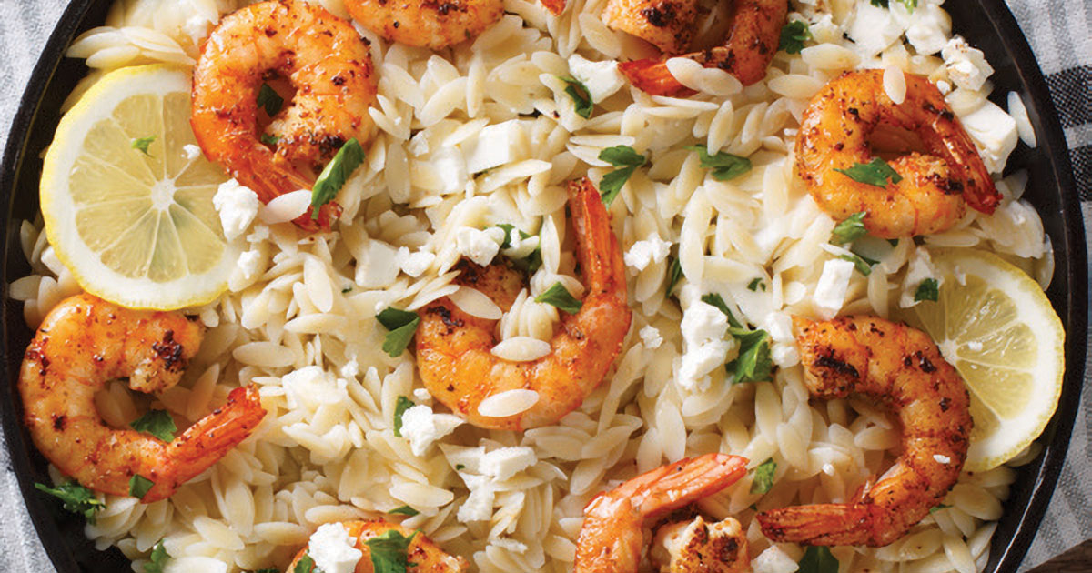 Shrimp with Orzo and Lemon – Ancora